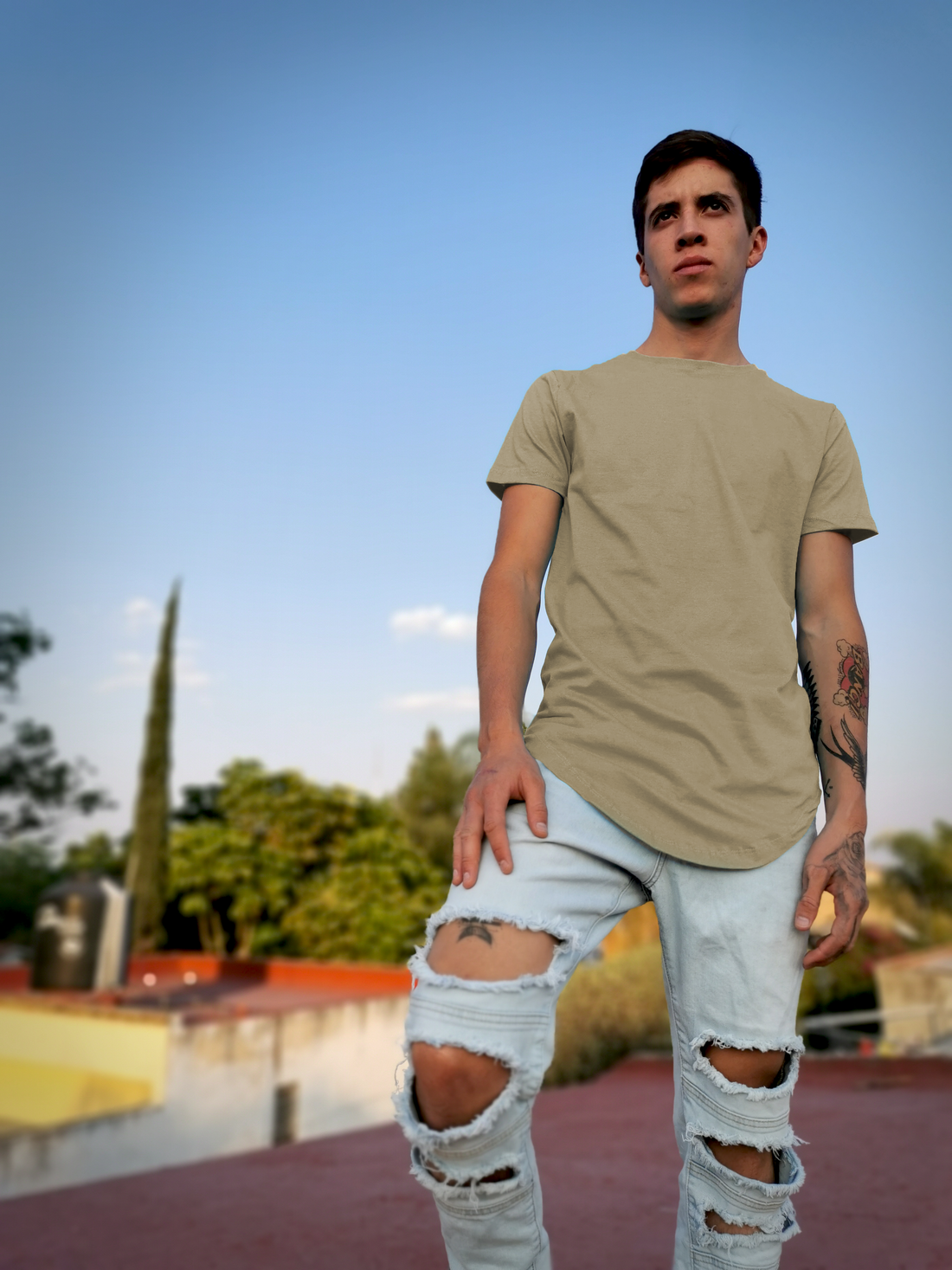 Playera Long Fit Caqui – Idink Clothing